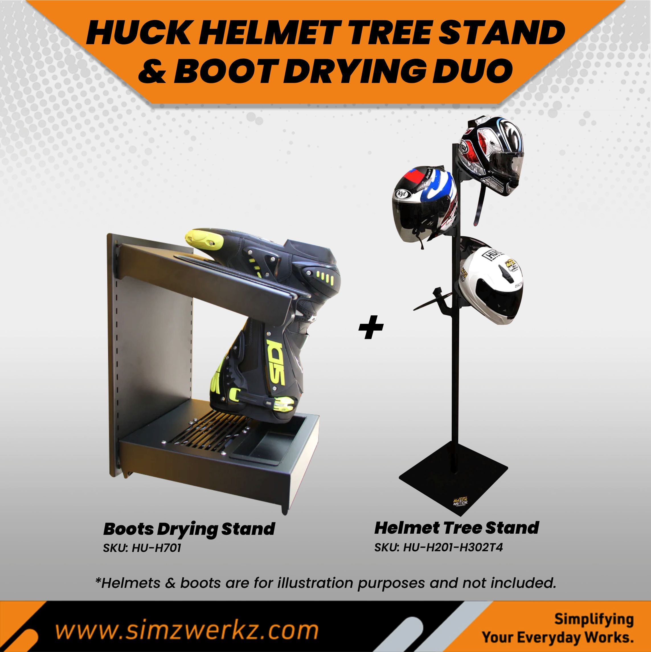 HUCK Helmet Tree Stand & Boot Drying Duo – SIMZ Werkz