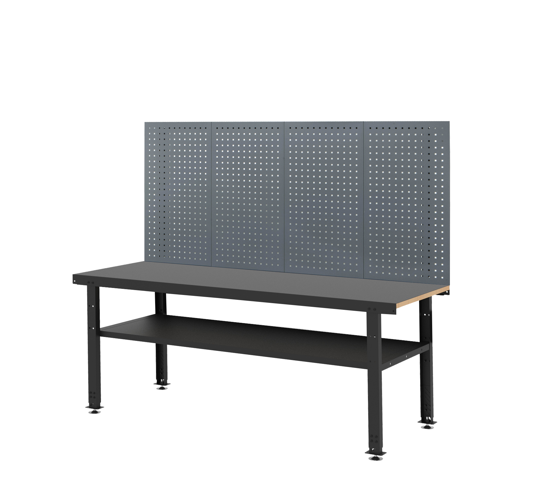 2M Workbench with Steel Metal Table Top and Back Panel – SIMZ Werkz