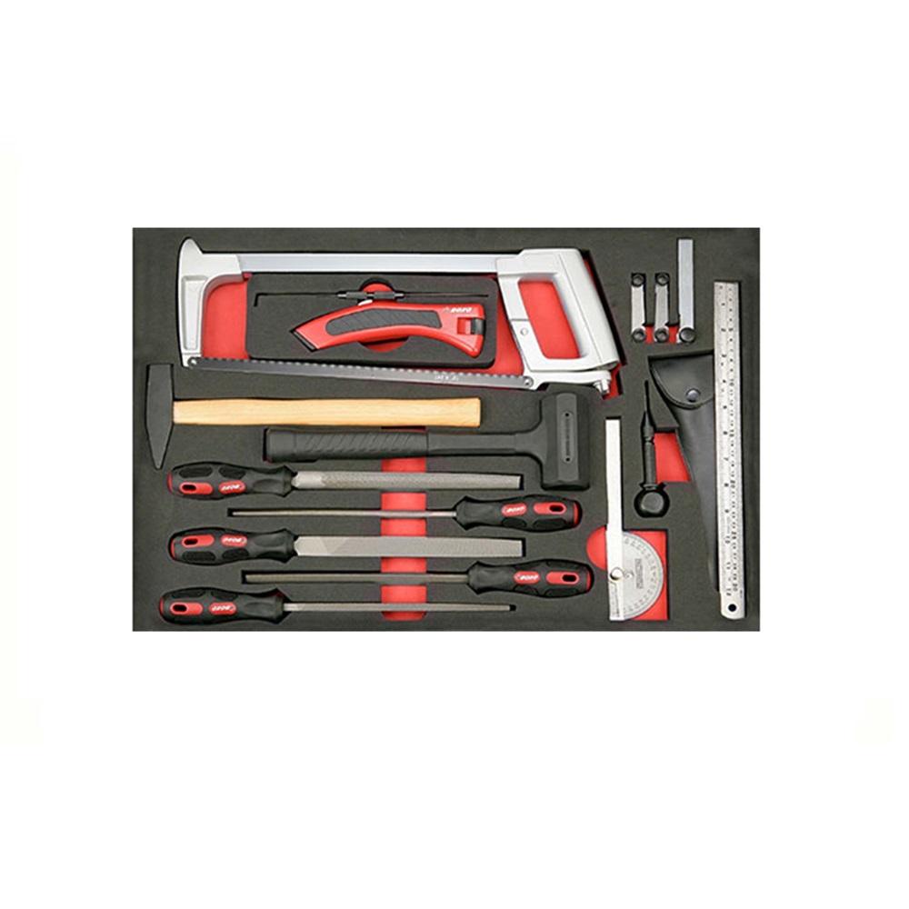 17 Pcs - Files, Hammer, Measuring, Marking & Cutting Tool Set, 3/3 Sys ...